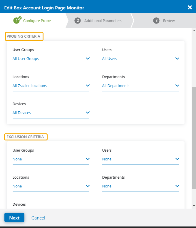 Editing a Probe | Zscaler