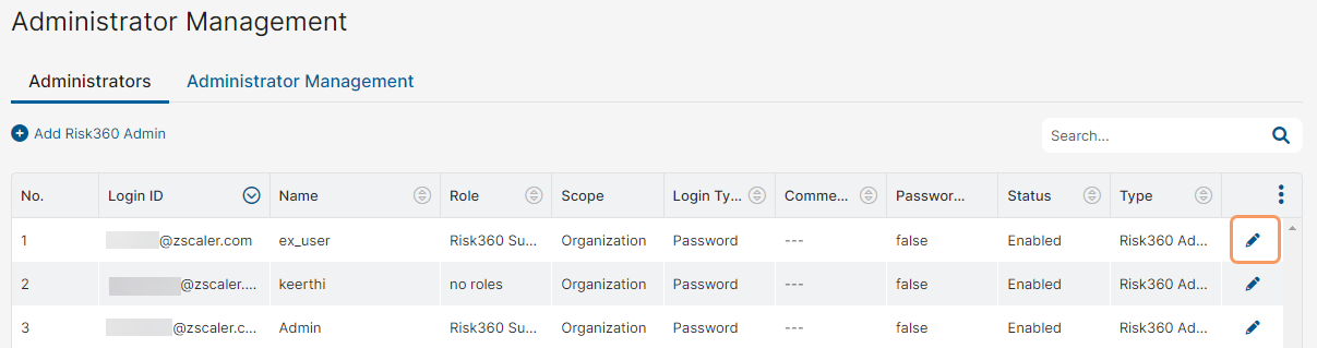 Deleting Risk360 Admins | Zscaler
