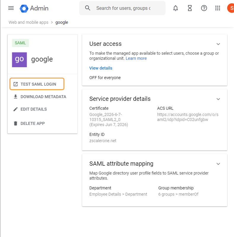 SAML Configuration Guide for Google Apps | Zscaler