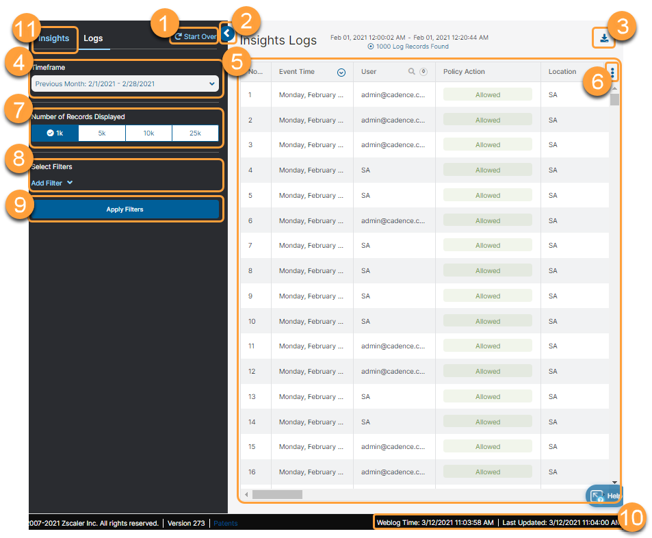 About Insights Logs | Zscaler