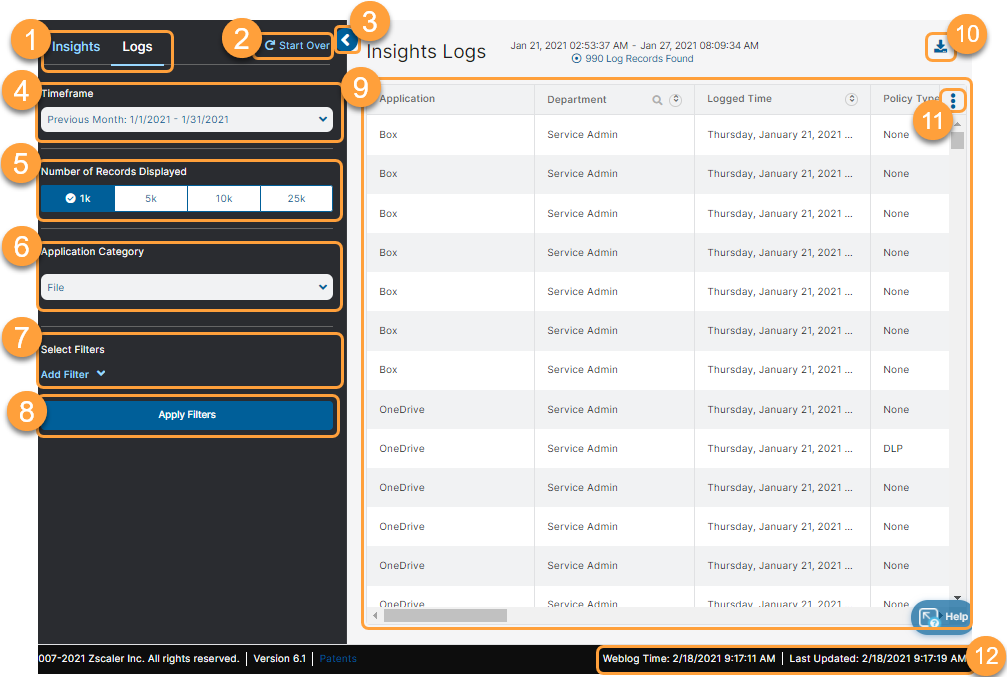 SaaS Security Insights Logs | Zscaler