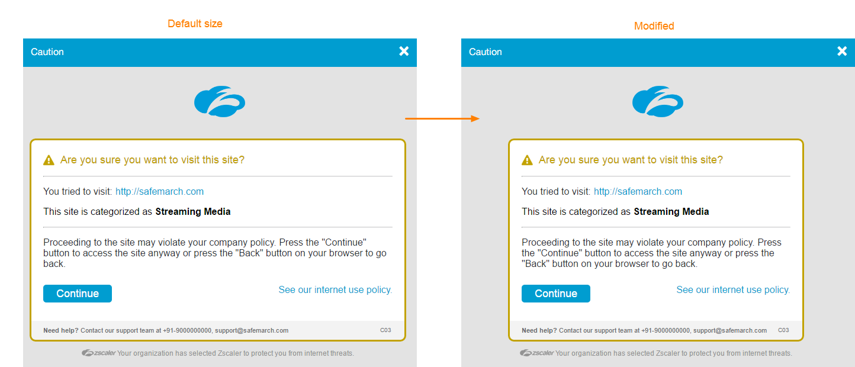 Customizing EUNs with CSS Styles | Zscaler
