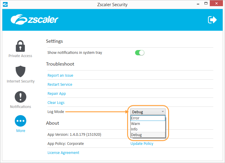 Configuring User Access to Support and Logging for the Zscaler App ...
