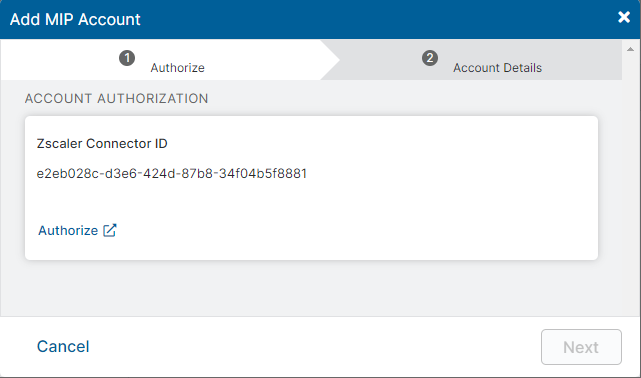 Adding a MIP Account | Zscaler