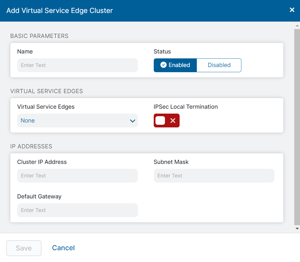 Adding Virtual Service Edge Clusters | Zscaler