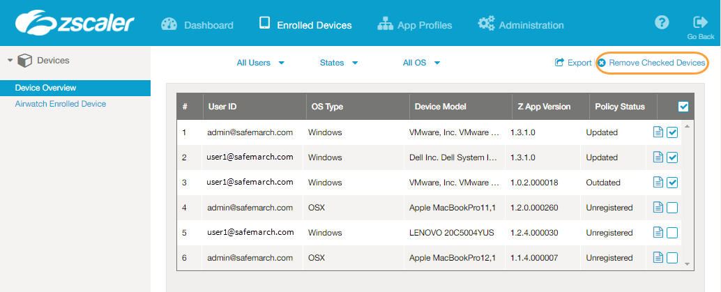 Removing a Device if I Reach the Number of Devices Limit | Zscaler