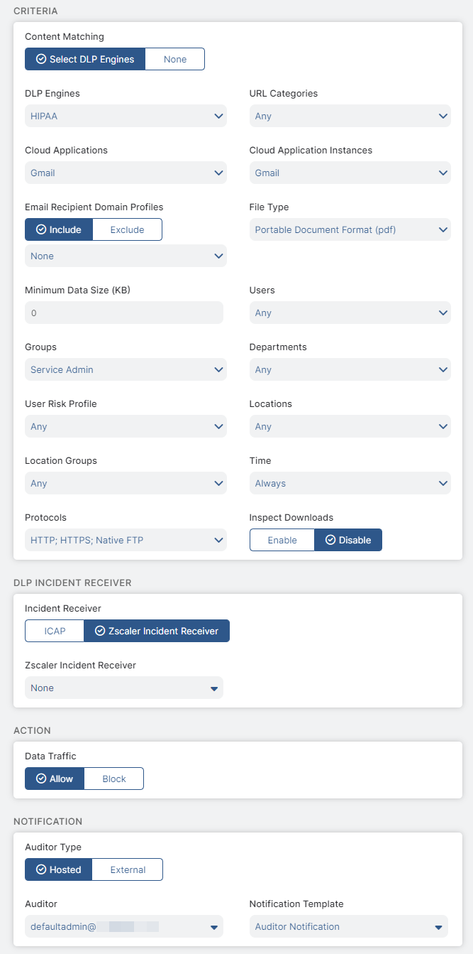 Configuring DLP Policy Rules with Evaluate All Rules Mode Enabled | Zscaler