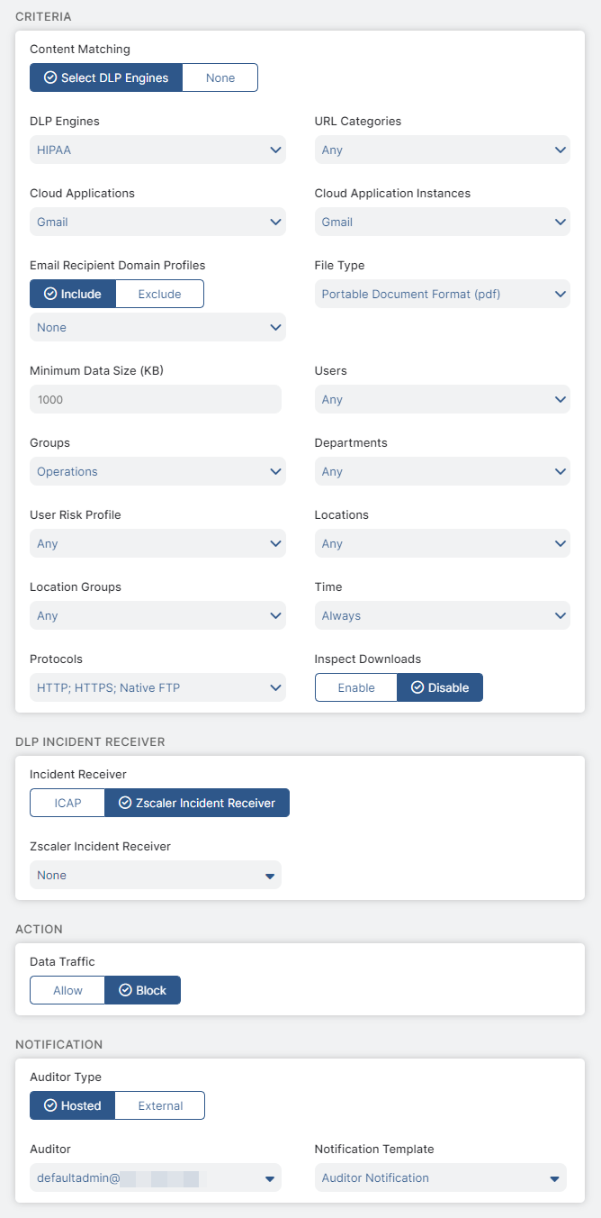 Configuring DLP Policy Rules with Evaluate All Rules Mode Enabled | Zscaler