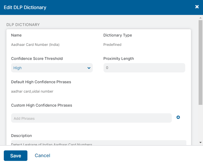 Editing Predefined DLP Dictionaries | Zscaler