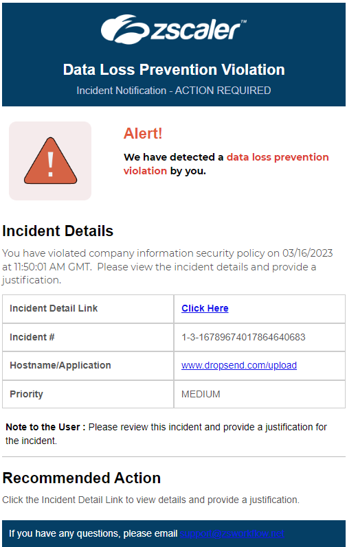 Responding to an End User Notification | Zscaler