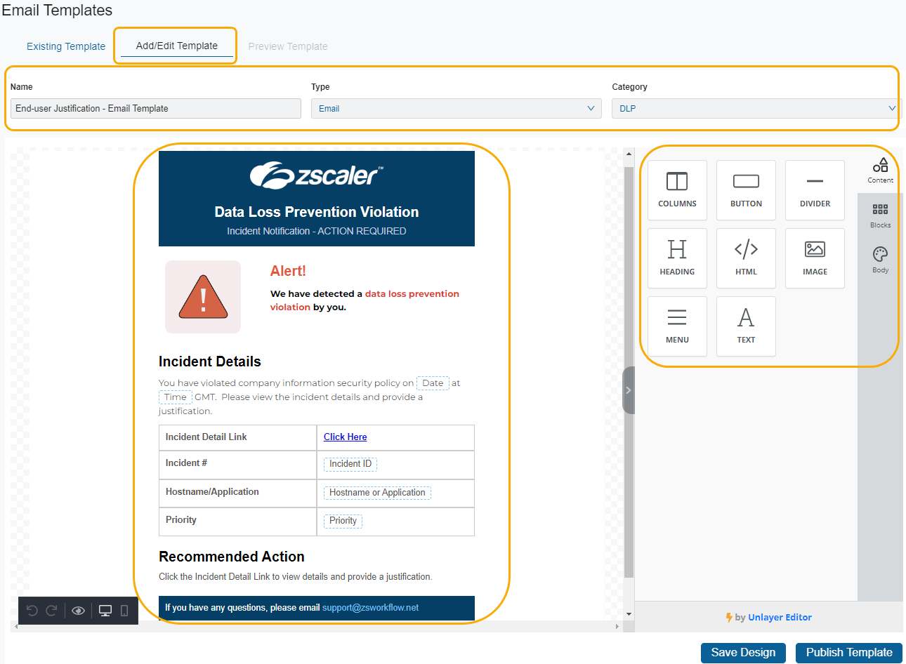 Managing Email Templates | Zscaler