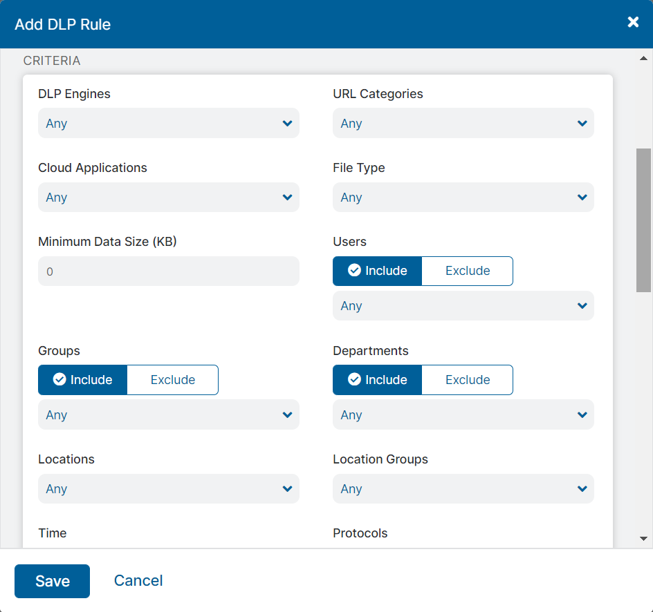 DLPルールの追加