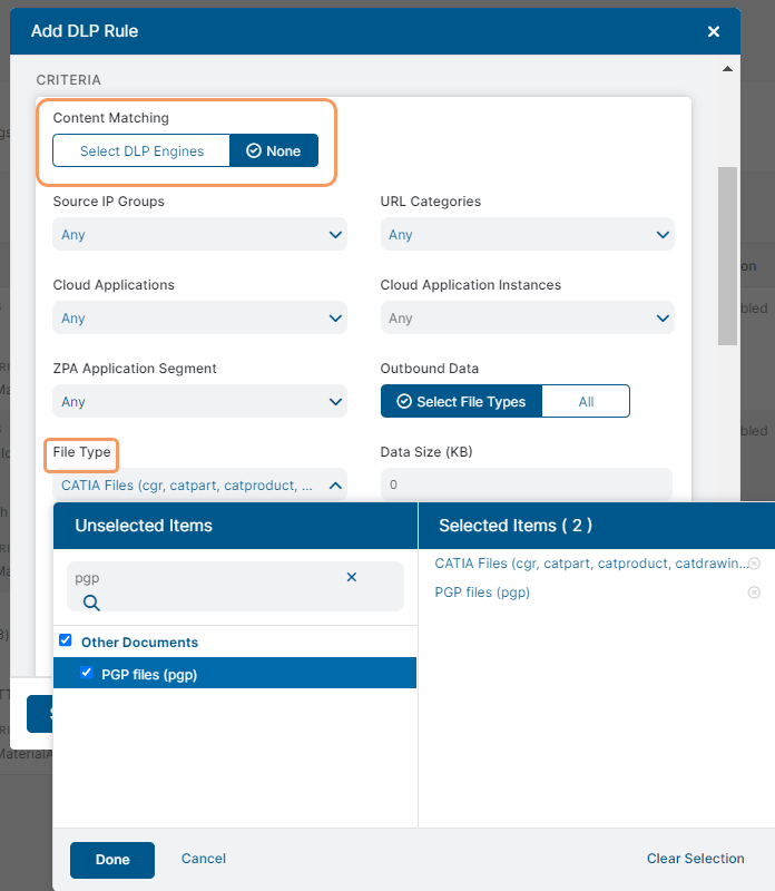 Add CATIA files to DLP policy