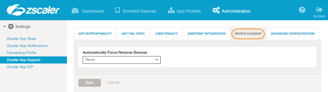 Configuring Automated Device Removal | Zscaler
