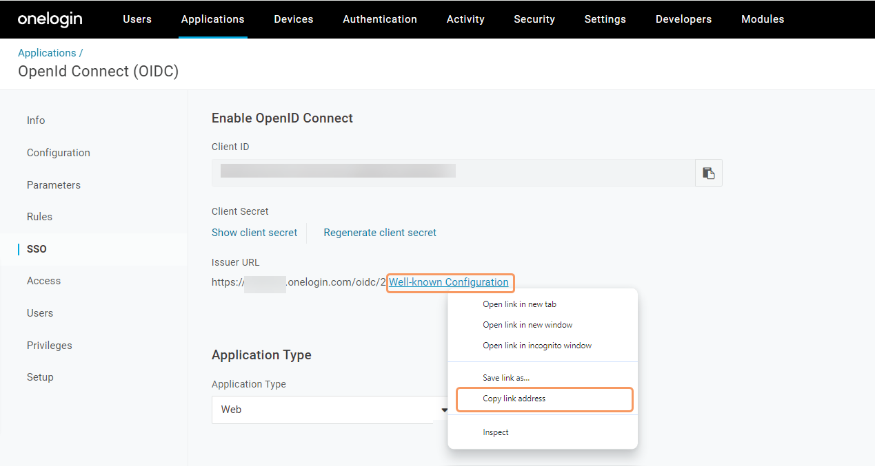 Well-Known URL inOneLogin Portal