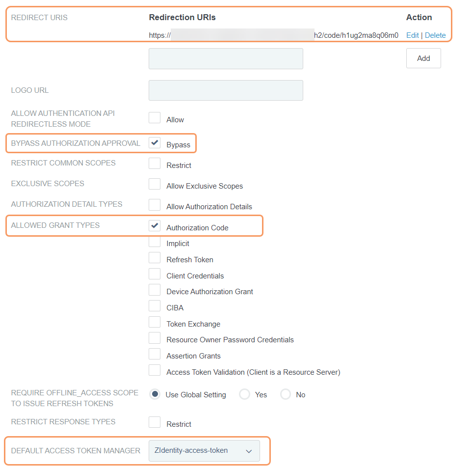 OAuth Client Configuring in PingFederate Admin Console