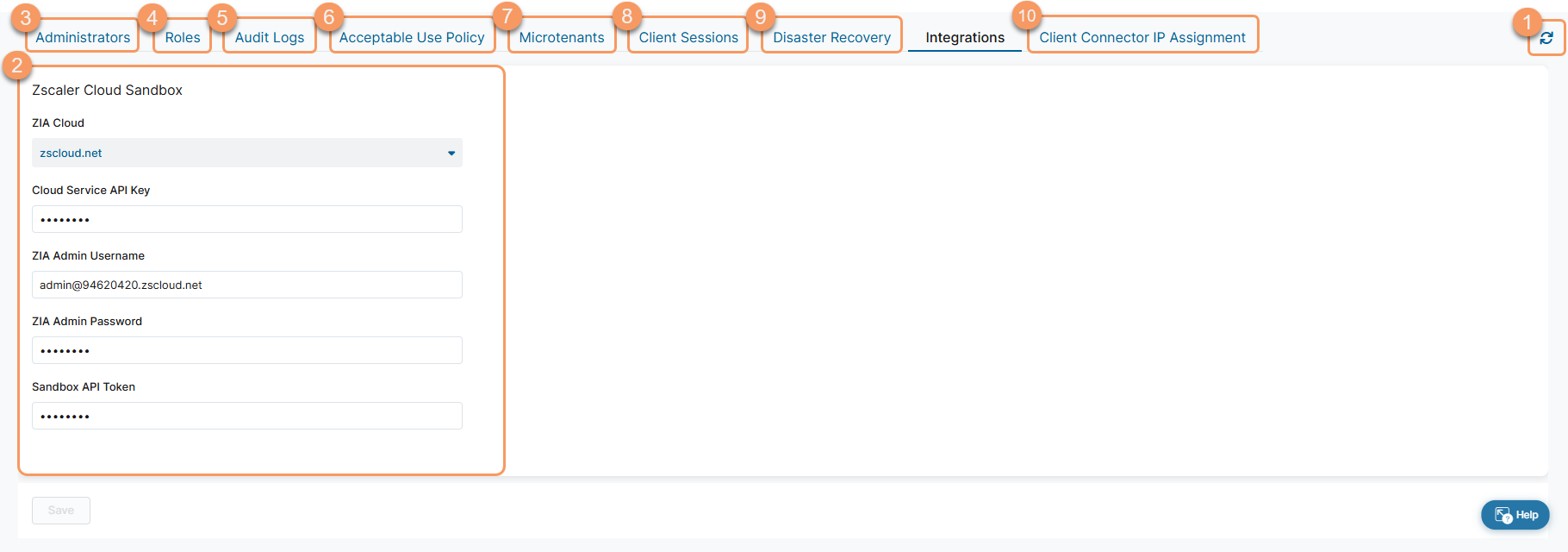 Using the Integrations page within the ZPA Admin Portal