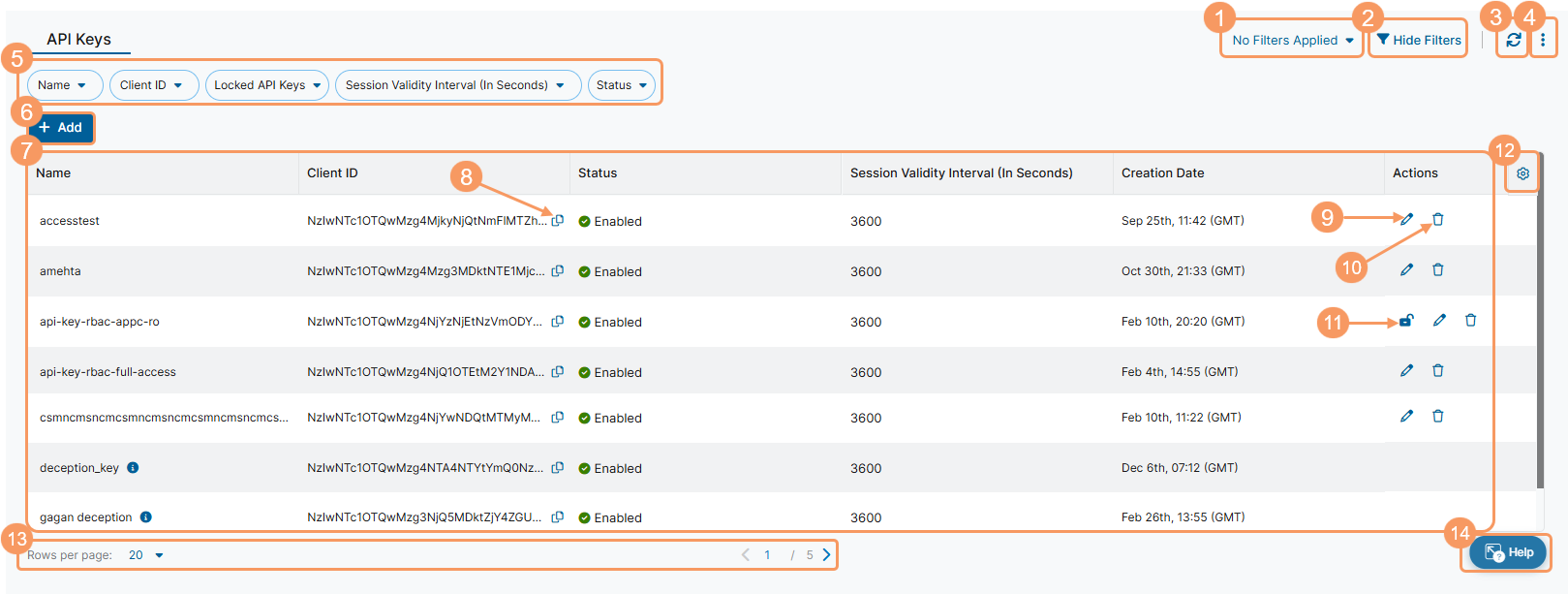 Viewing the API Keys page in the ZPA Admin Portal