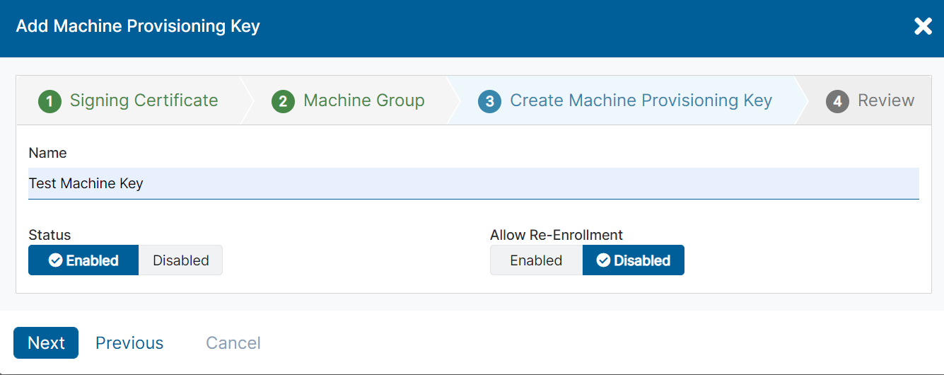 Configuring Machine Provisioning Keys | Zscaler