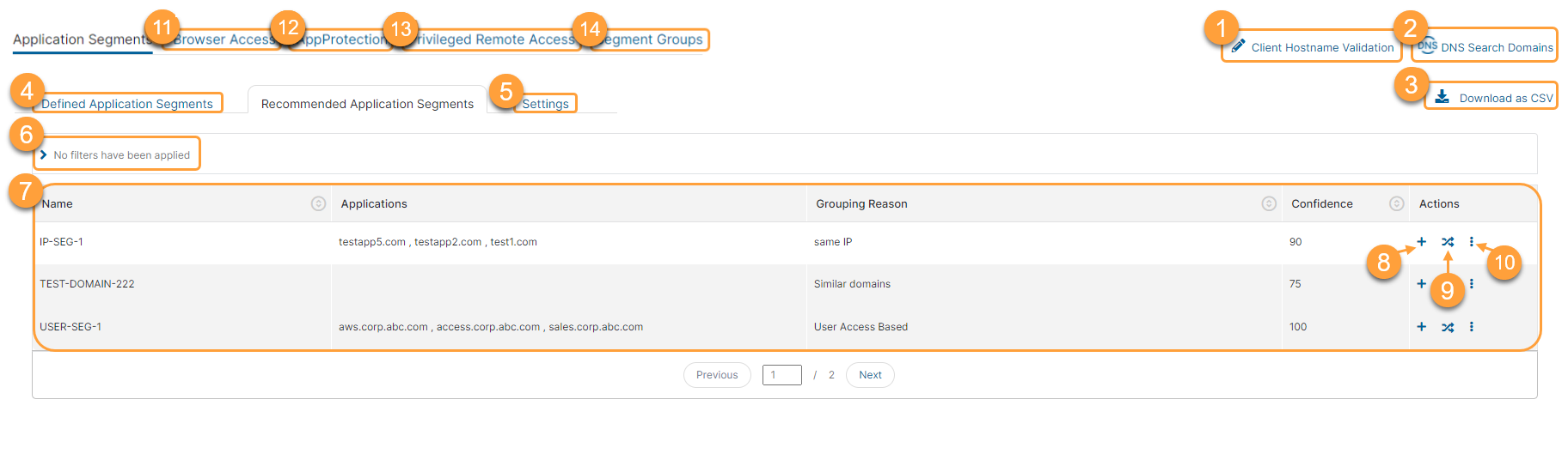 About Recommended Application Segments | Zscaler