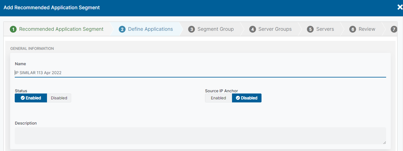 Configuring Recommended Application Segments | Zscaler