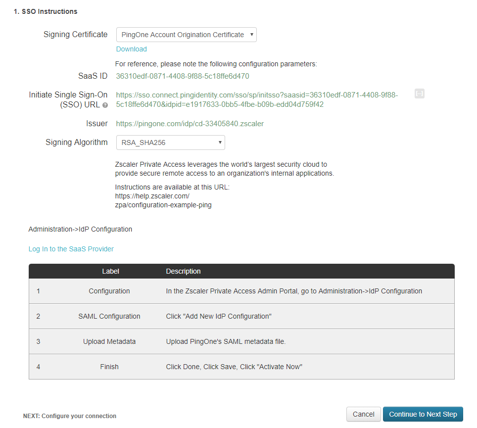 Configuring Ping Identity for Single Sign-On | Zscaler