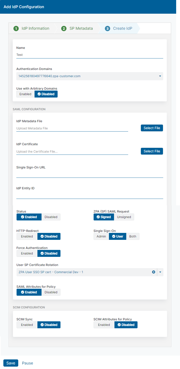 Configuring an IdP for Single Sign-On | Zscaler