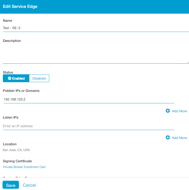 Editing a Deployed ZPA Private Service Edge | Zscaler