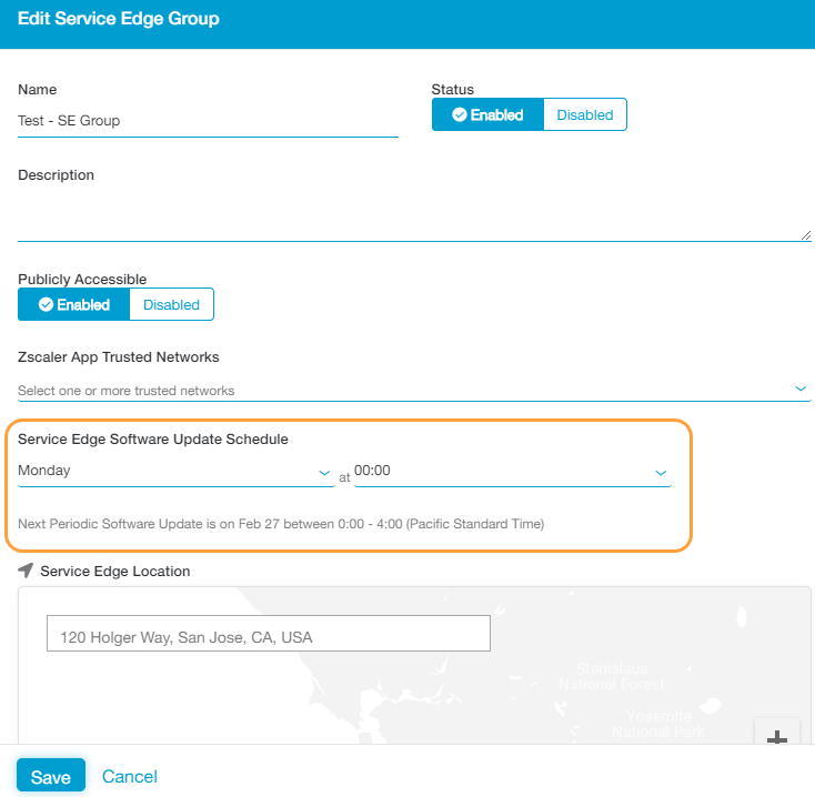 Scheduling Periodic Software Updates for a ZPA Private Service Edge ...