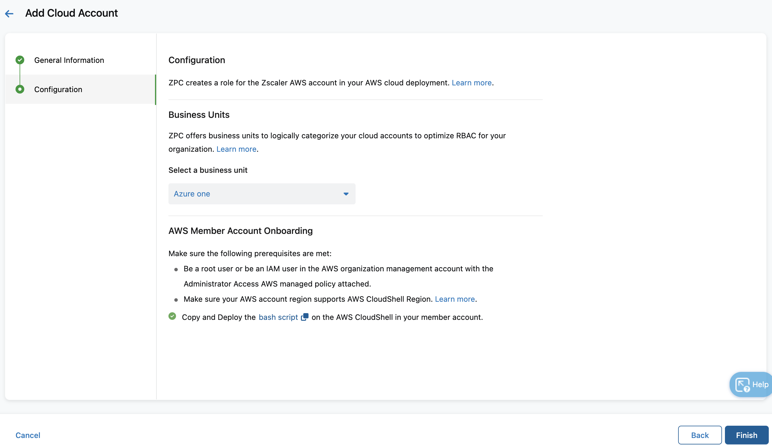 Onboarding an Amazon Web Services Account | Zscaler