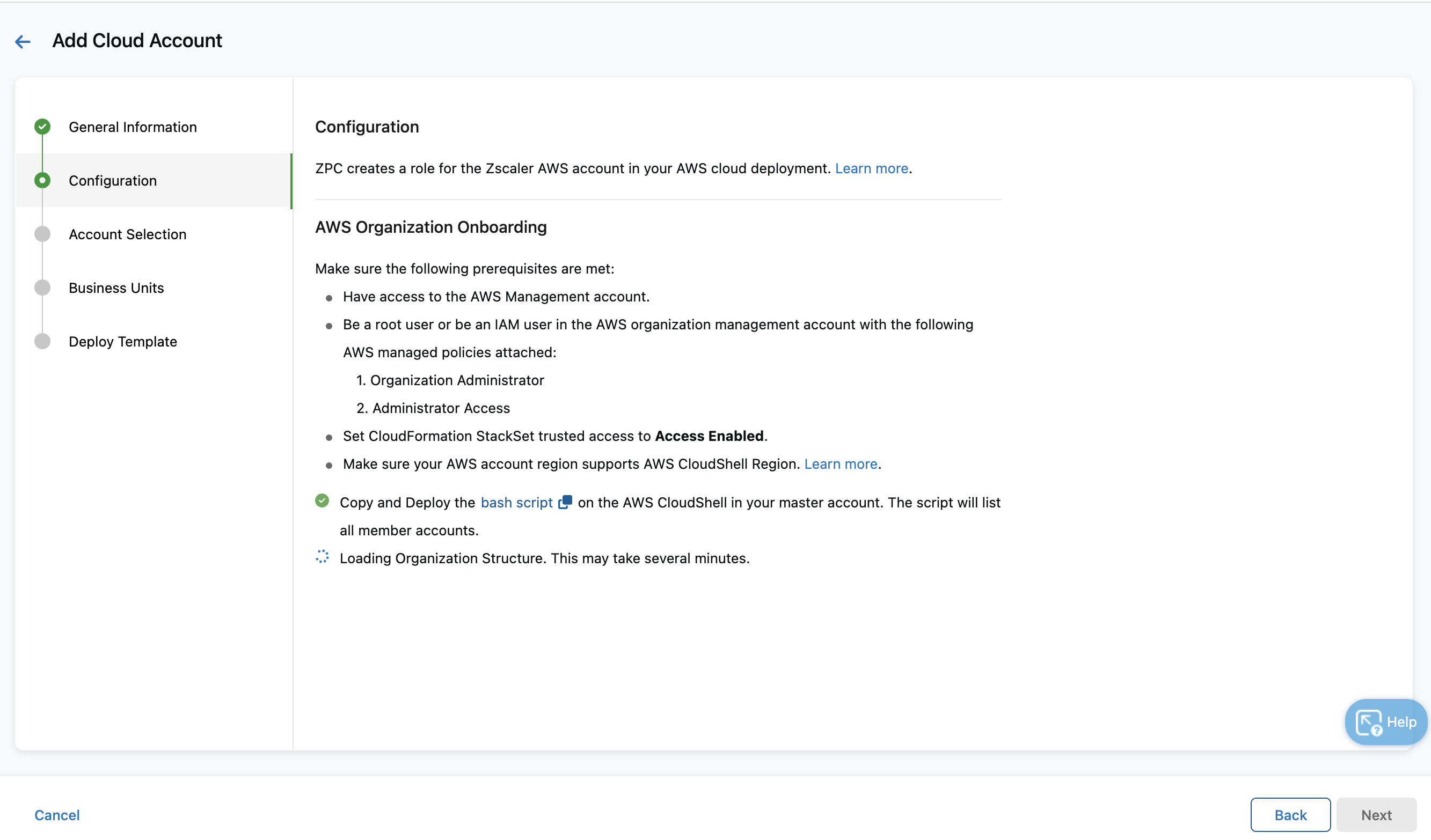 Onboarding an Amazon Web Services Account | Zscaler