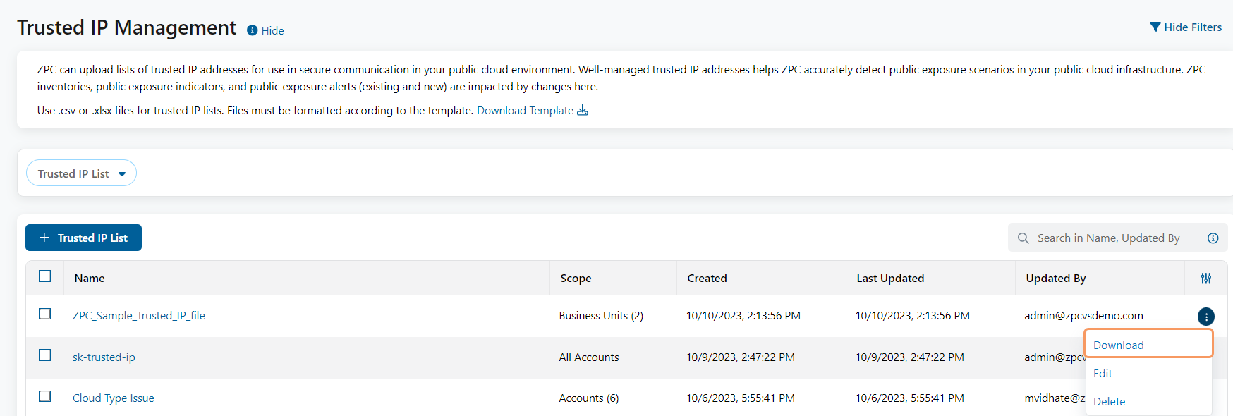 Managing Trusted IPs | Zscaler