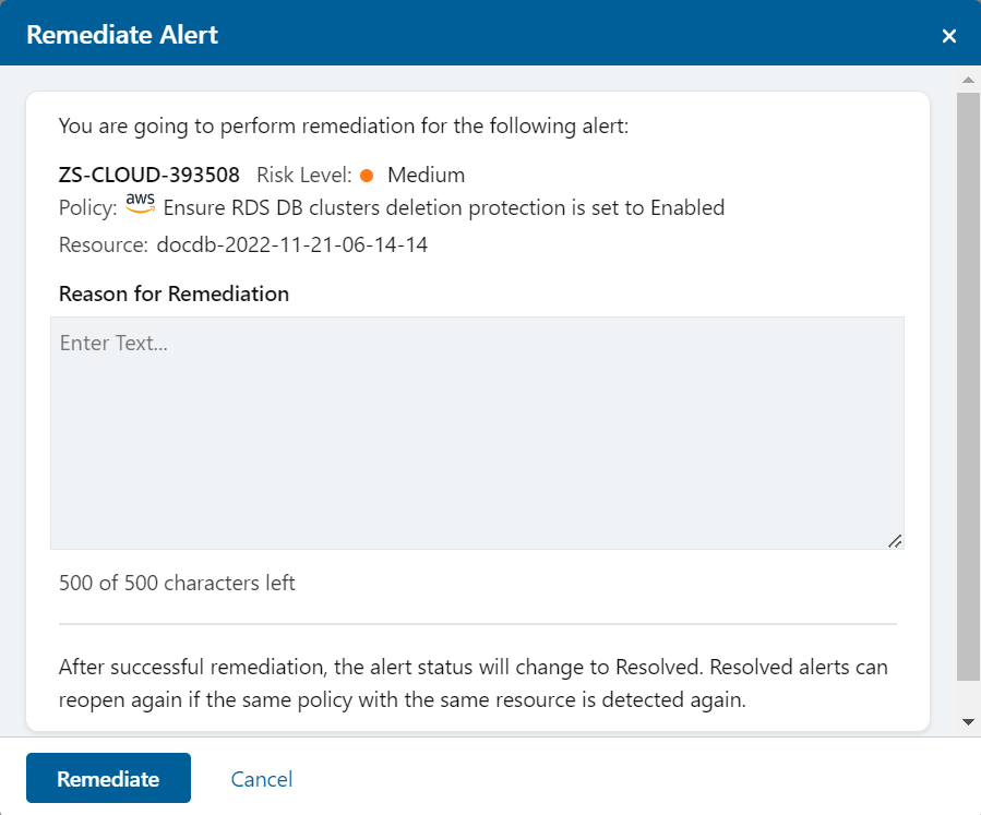 アラートの修復 | Zscaler