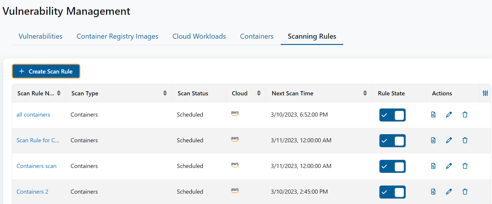 Addng a vulnerability scan rule