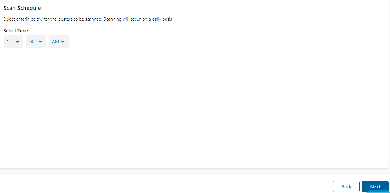 Setting up the scan schedule