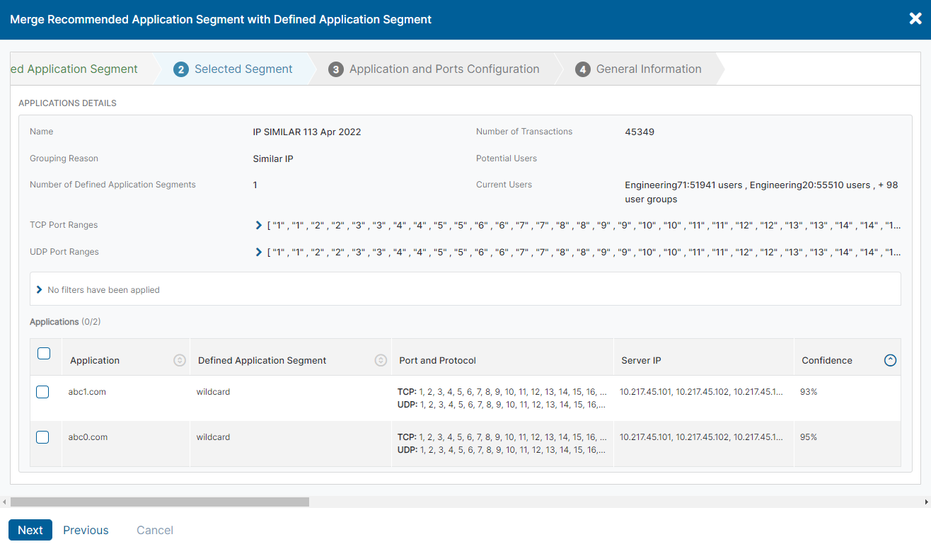 Editing Defined Application Segments | Zscaler