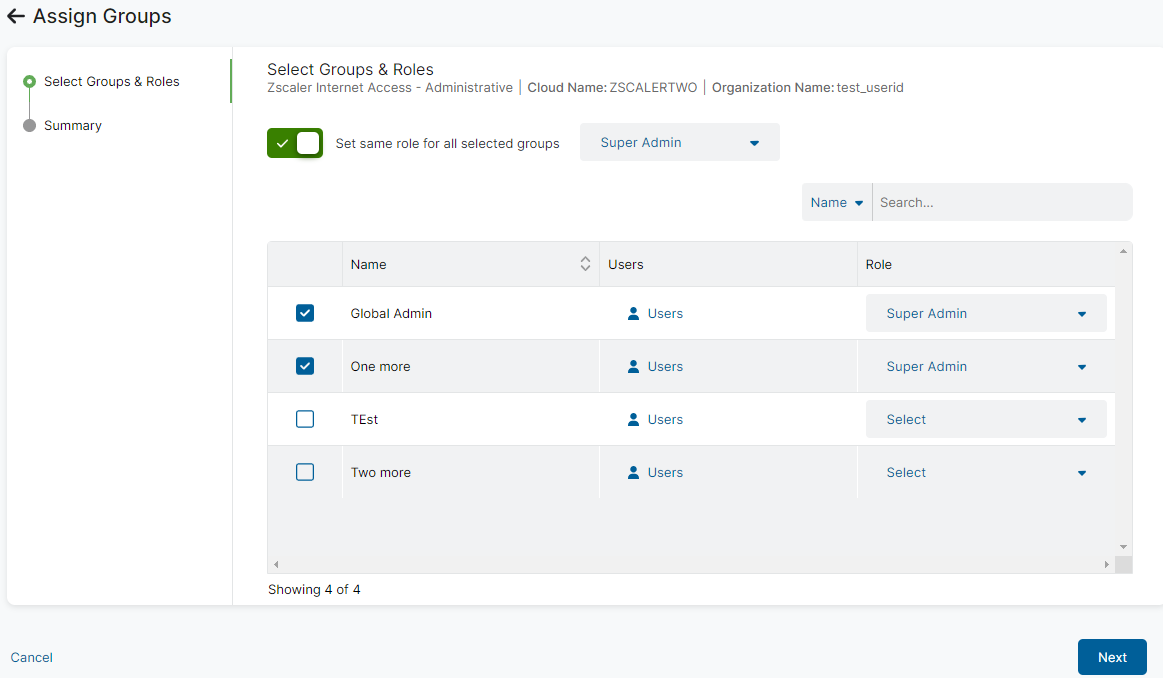 Assigning Admins to Zscaler Service | Zscaler